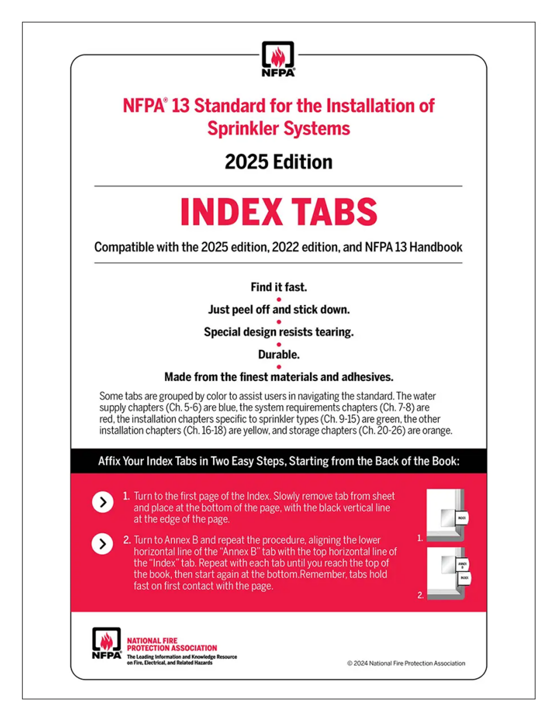 NFPA 13, Standard for the Installation of Sprinkler Systems Tabs 2025 ...