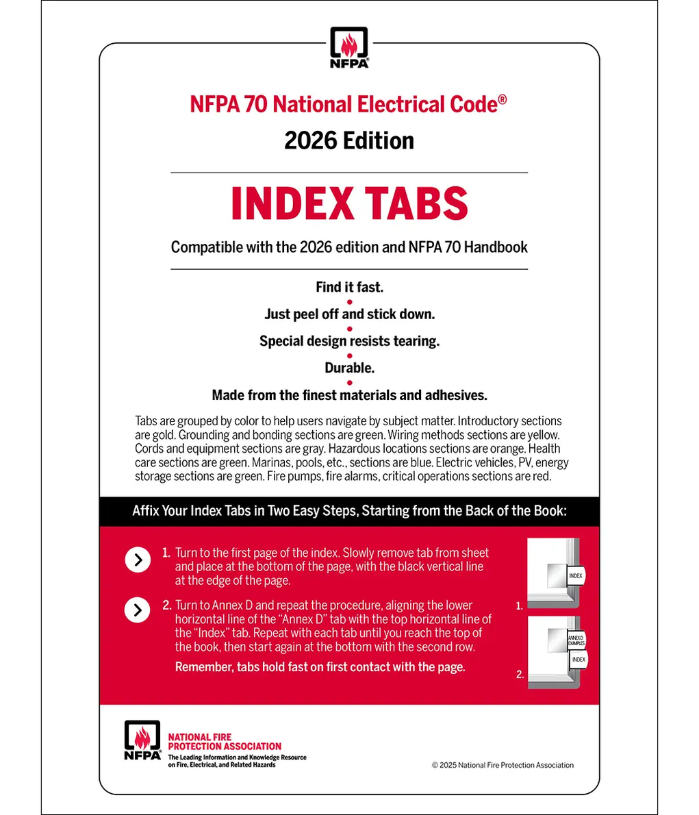 2026 National Electrical Code Tabs — BNi Building News