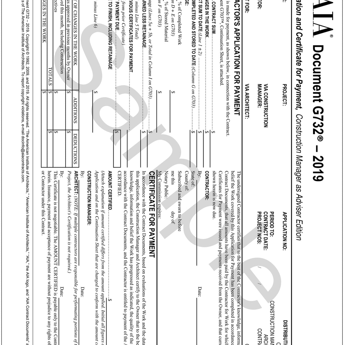 AIA G732-2019: Application & Certificate for Payment — BNi Building News