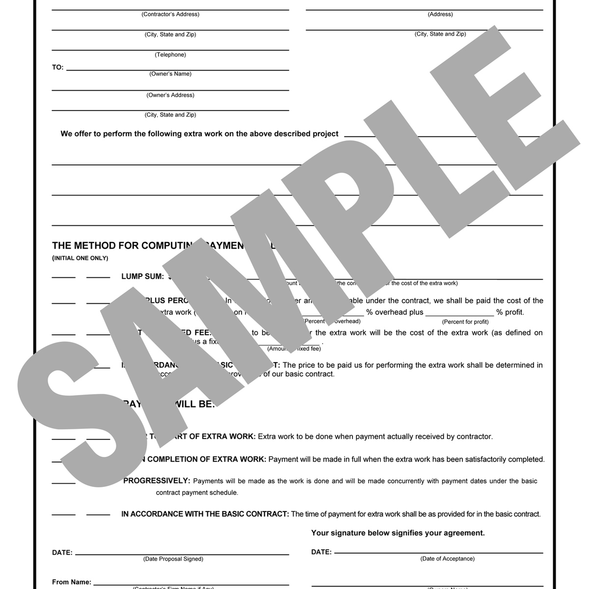 Form 103: Extra Work Order (Reusable PDF Format) — BNi Building News